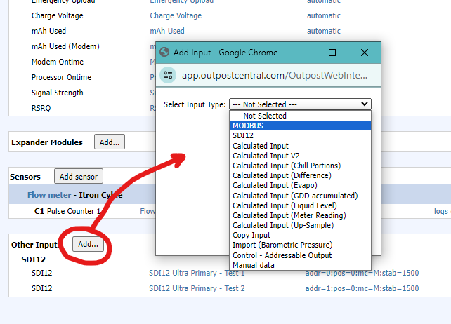 Input Settings Page